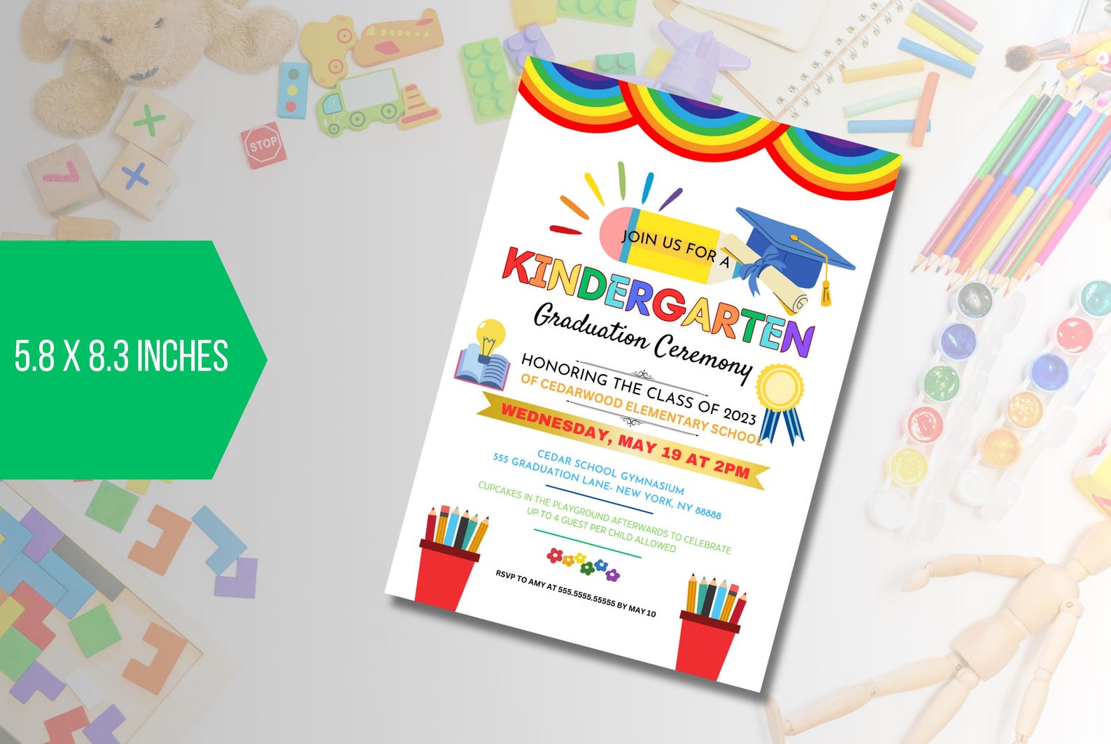 Kindergarten Graduation Invitation, Editable Kindergarten Graduation ...