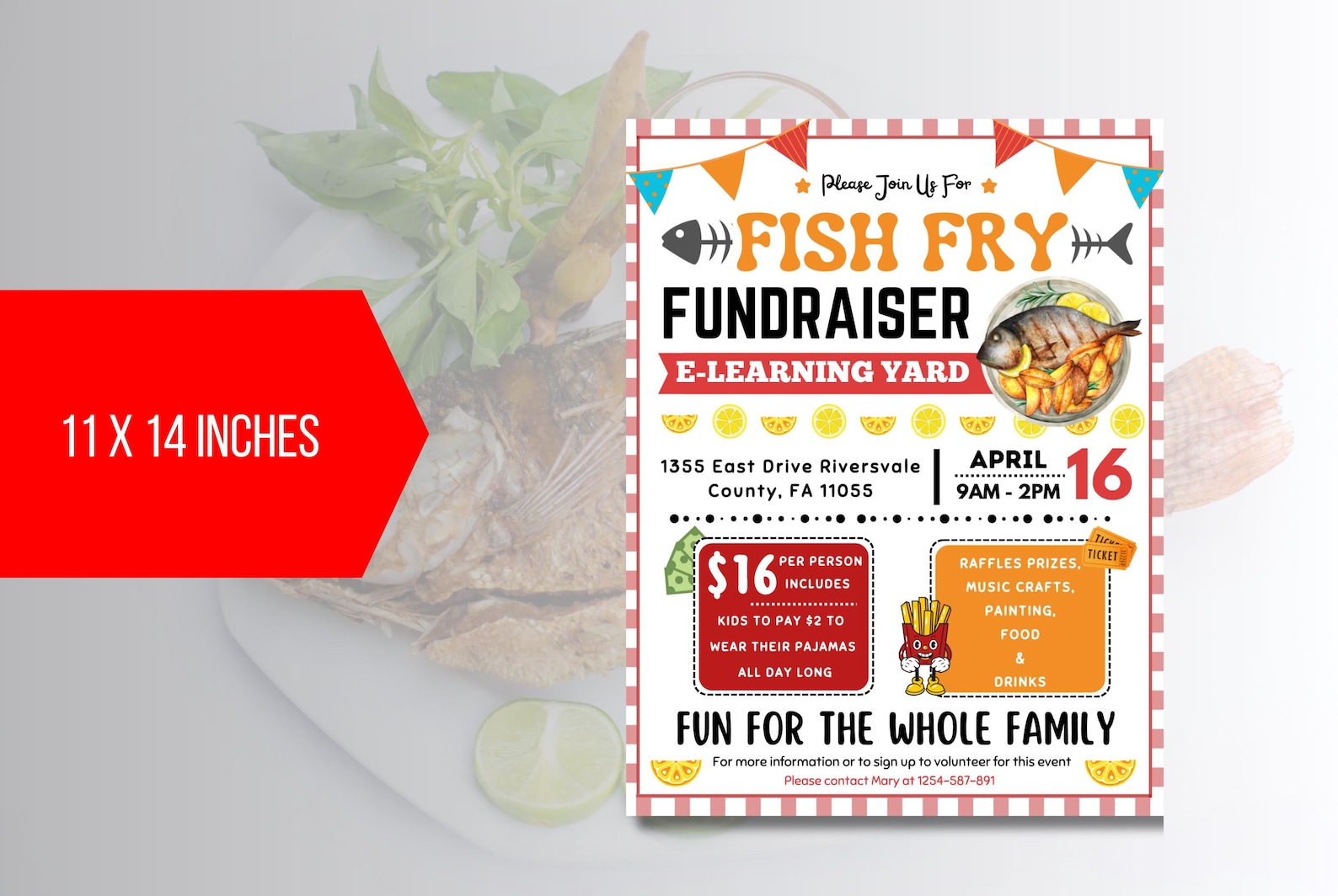 EDITABLE Fish Fry Fundraiser Flyer, Fish Fry Fundraiser Invitation, PTO ...