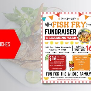 EDITABLE Fish Fry Fundraiser Flyer, Fish Fry Fundraiser Invitation, PTO ...