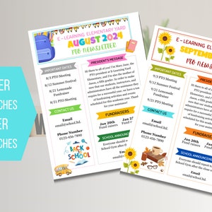 EDITABLE PTO Monthly Newsletter Template Bundle, Classroom Printable ...