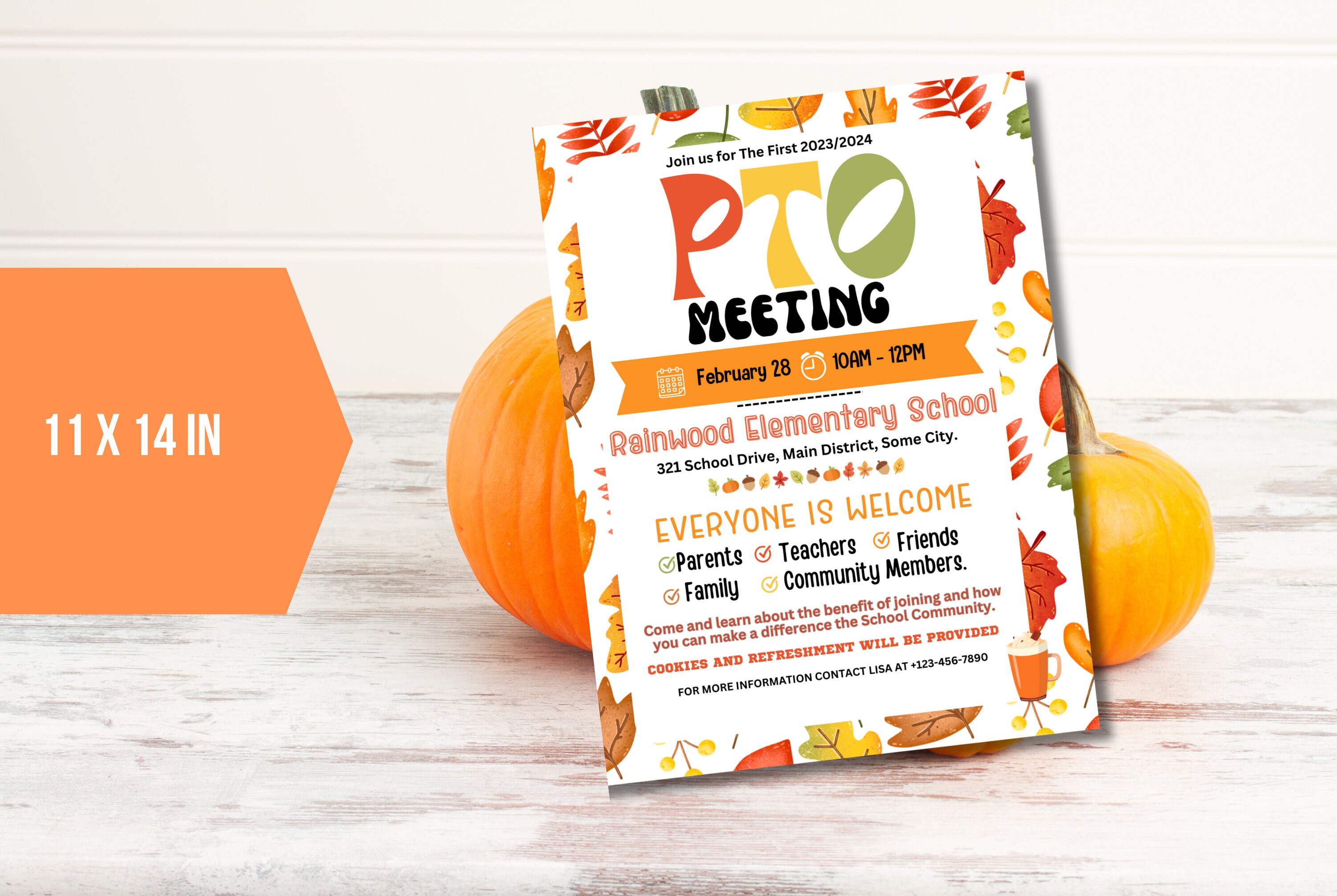 EDITABLE Fall PTO PTA Meeting Handout Flyer, School Information Meeting ...