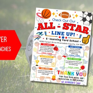 EDIATABLE All Star Line up Teacher and Staff Appreciation Week ...