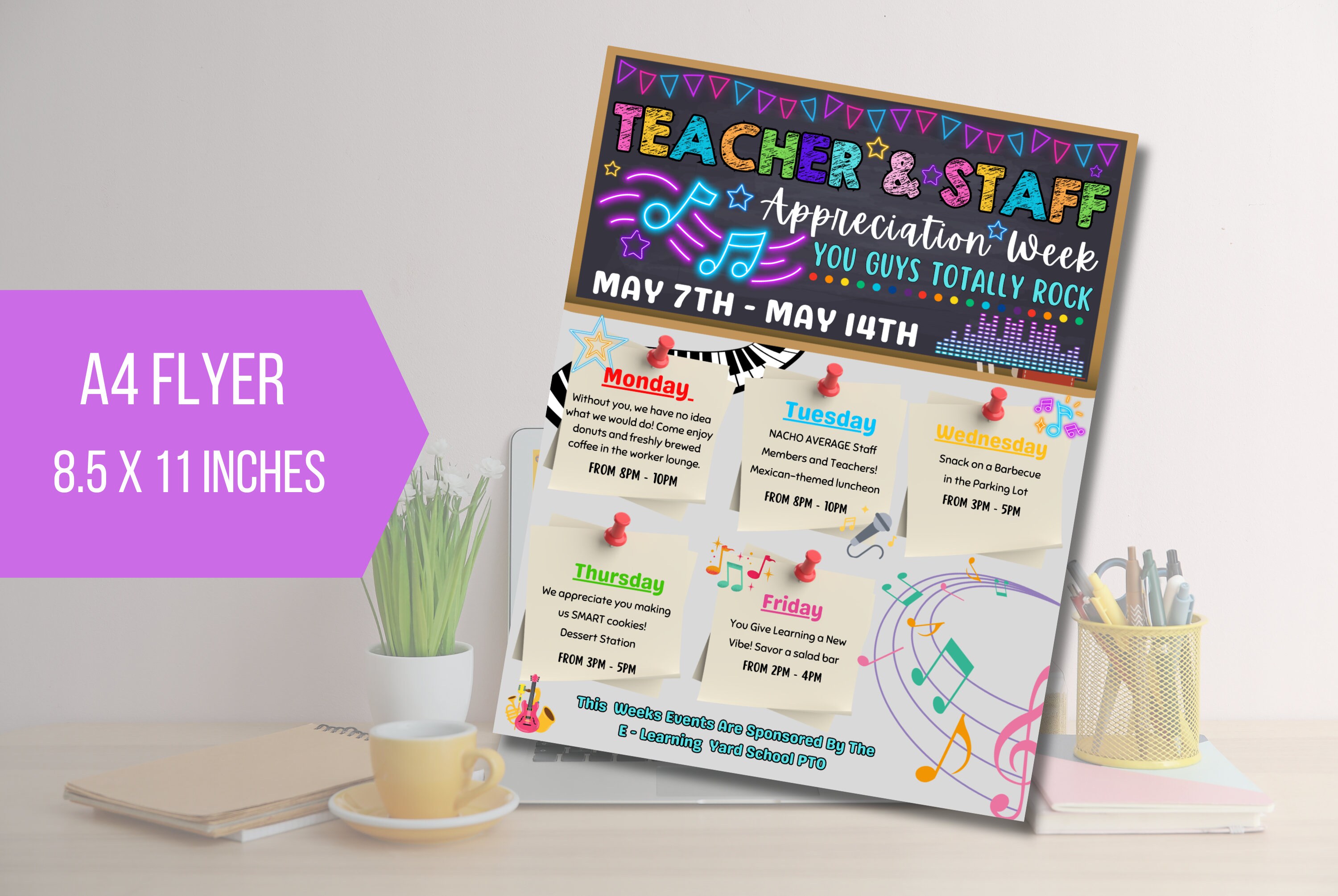 EDITABLE Teacher and Staff Appreciation Invitation, Editable School ...