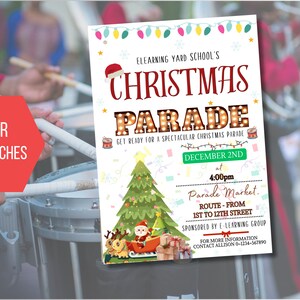 EDITABLE Christmas Parade Invitation, Christmas Parade Invite Template ...