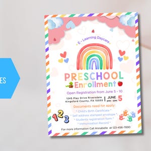 EDITABLE Preschool Enrollment Flyer, Registration Flyer, Pre-k Open ...