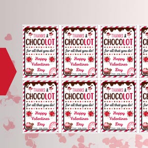 EDITABLE Thanks A Choco-lot for All That You Do Tag, Chocolate Teacher ...