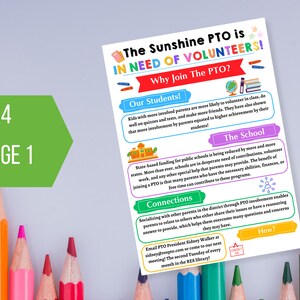 EDITABLE PTO Bundle Flyer Template, Newsletter, Checklist Parent ...