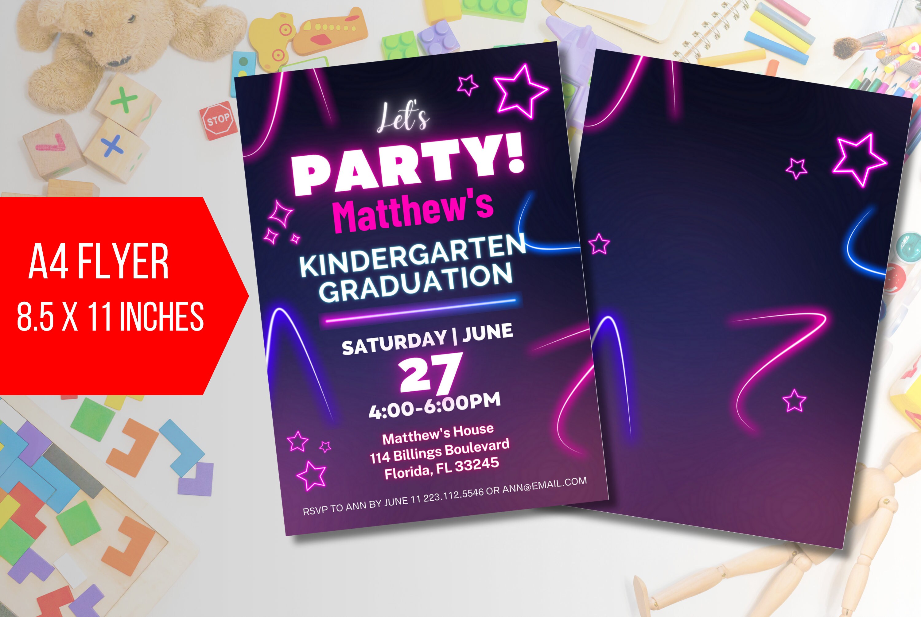 EDITABLE Kindergarten Graduation Invitation Flyer, Printable ...