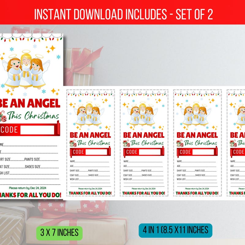 Printable Angel Tree Tags - Etsy