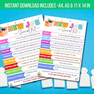 EDITABLE Job Survival Kit Template, First Day at Job, Congratulation ...