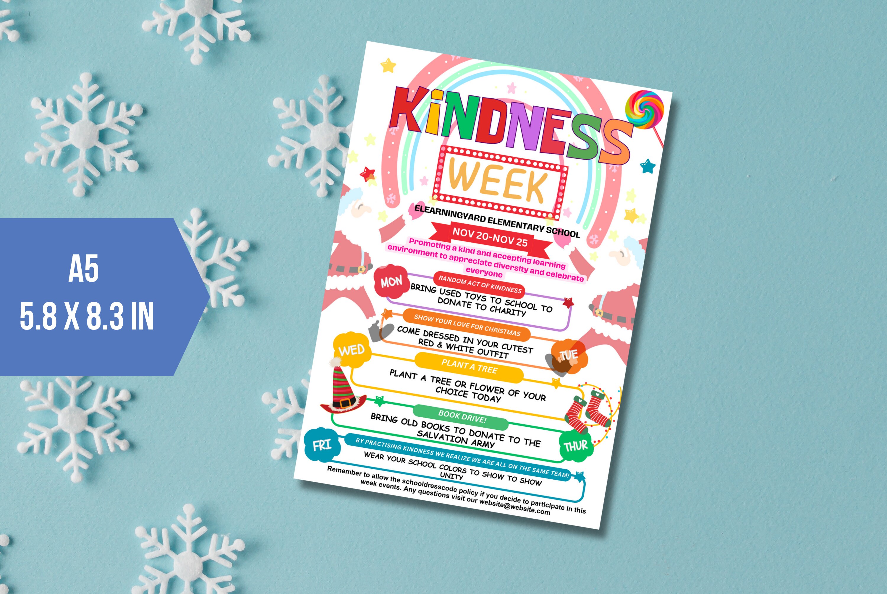 EDITABLE Kindness Week Itinerary Flyer Diversity Inclusion - Etsy