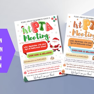 EDITABLE PTA Meeting Full Season Package Flyer, School Information ...