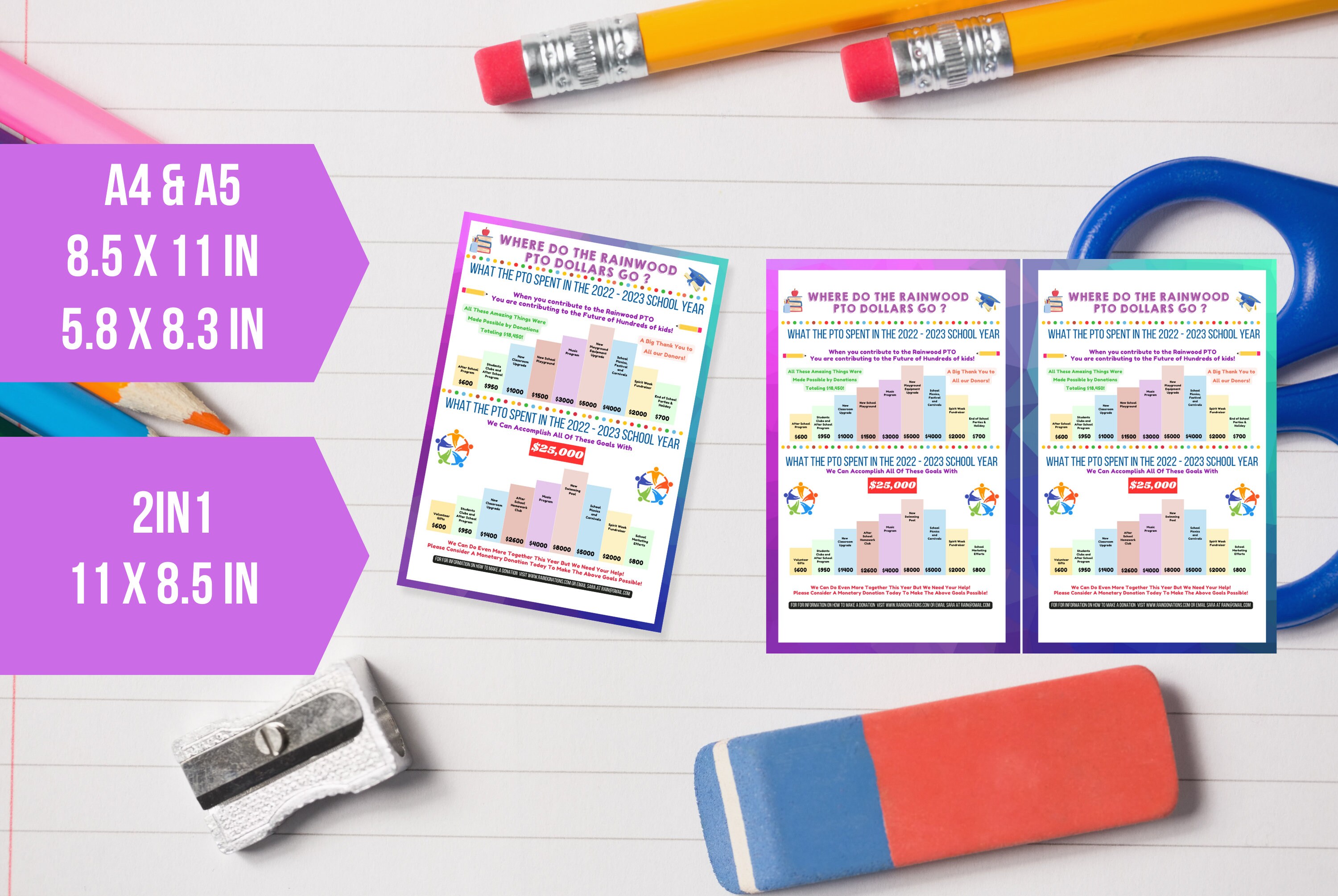 Editable PTO Flyer Bundle, Printable School PTO Information Forms ...