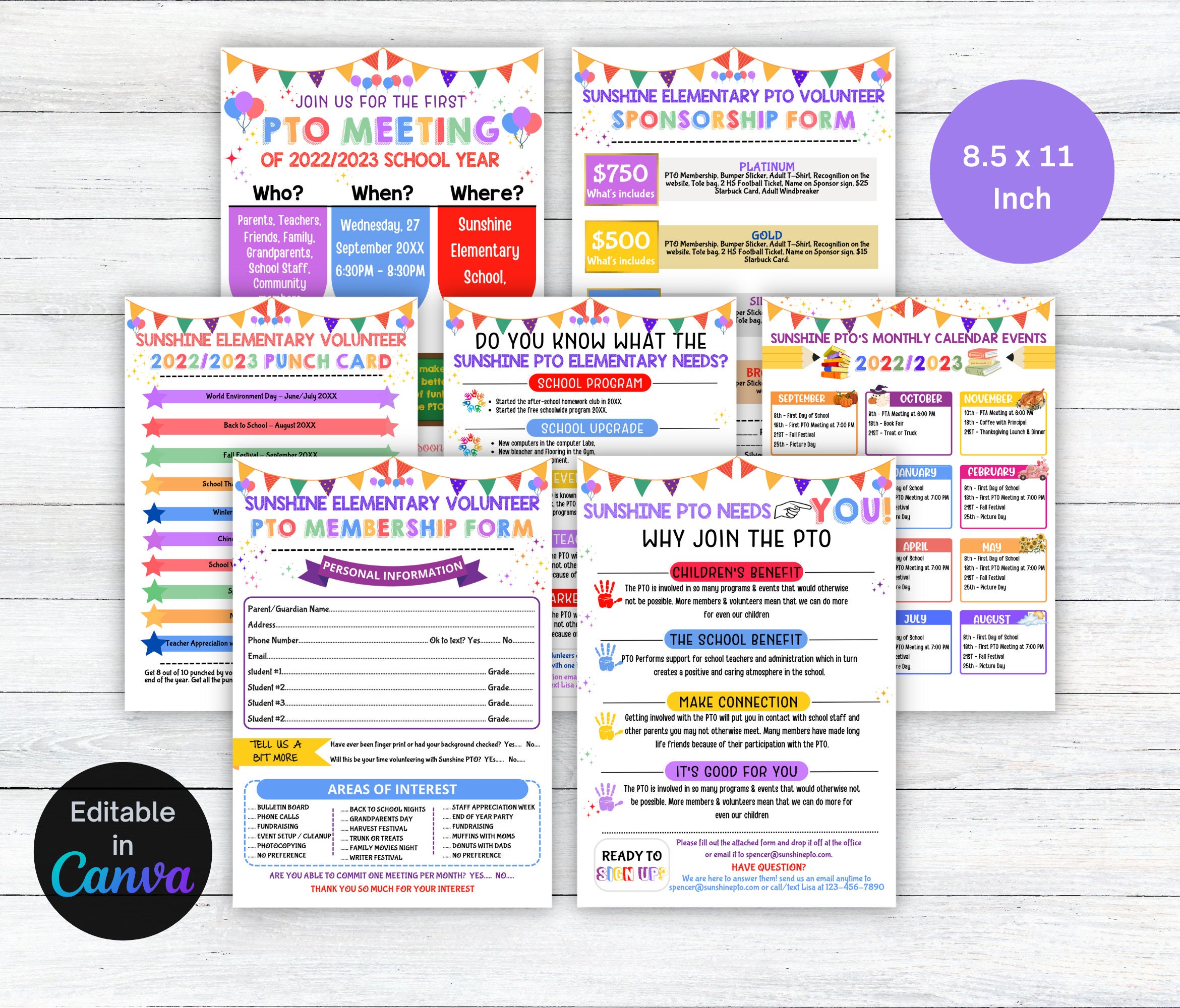 Editable PTO Flyer Bundle Printable School PTO Information - Etsy Australia