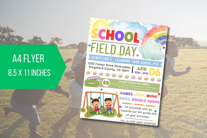 EDITABLE School Field Day Flyer, School Family Benefit Carnival ...