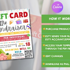 EDITABLE Gift Card Raffle Fundraiser Flyer, Raffle Fundraiser, Cash ...