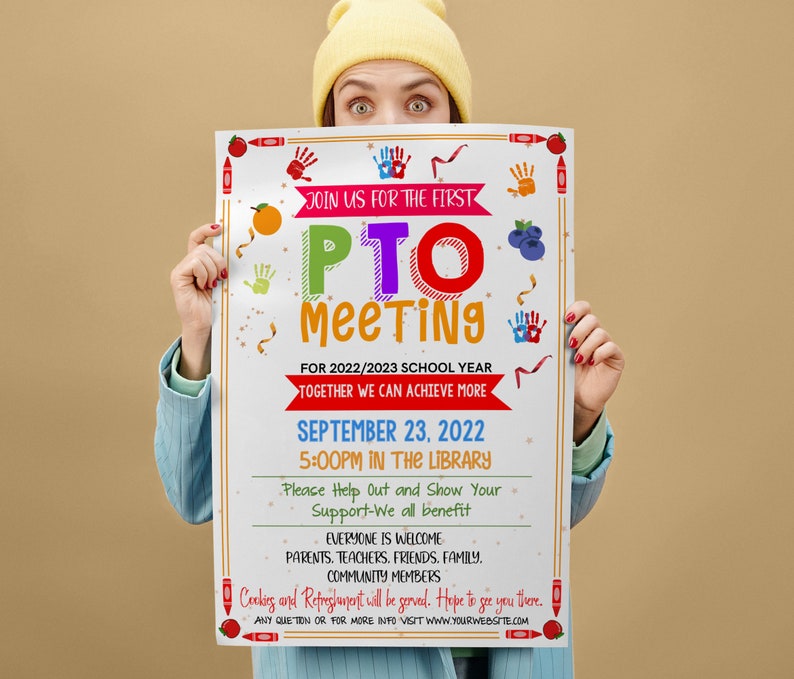 EDITABLE PTO PTA Meeting Handout Flyer School Fundraiser - Etsy