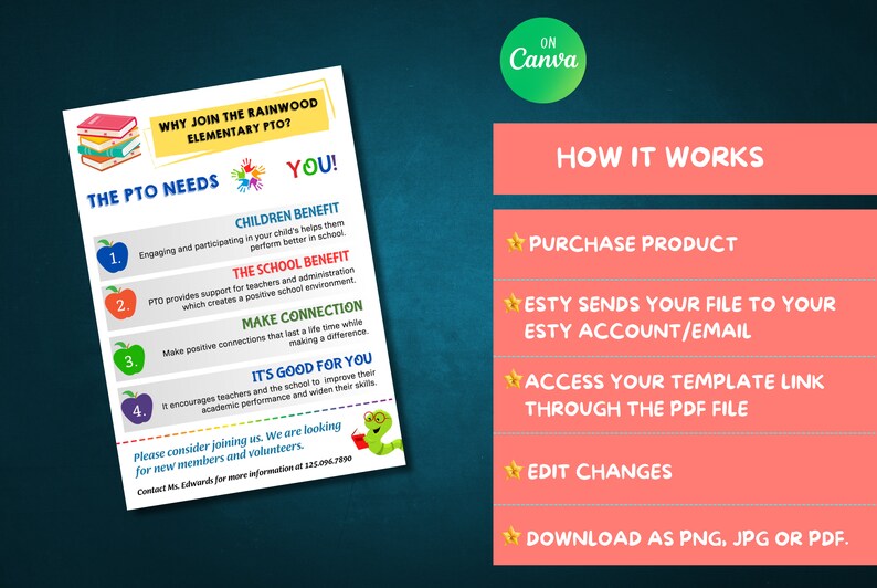 EDITABLE PTO PTA Recruitment Flyer Join Pto/pta Parent - Etsy