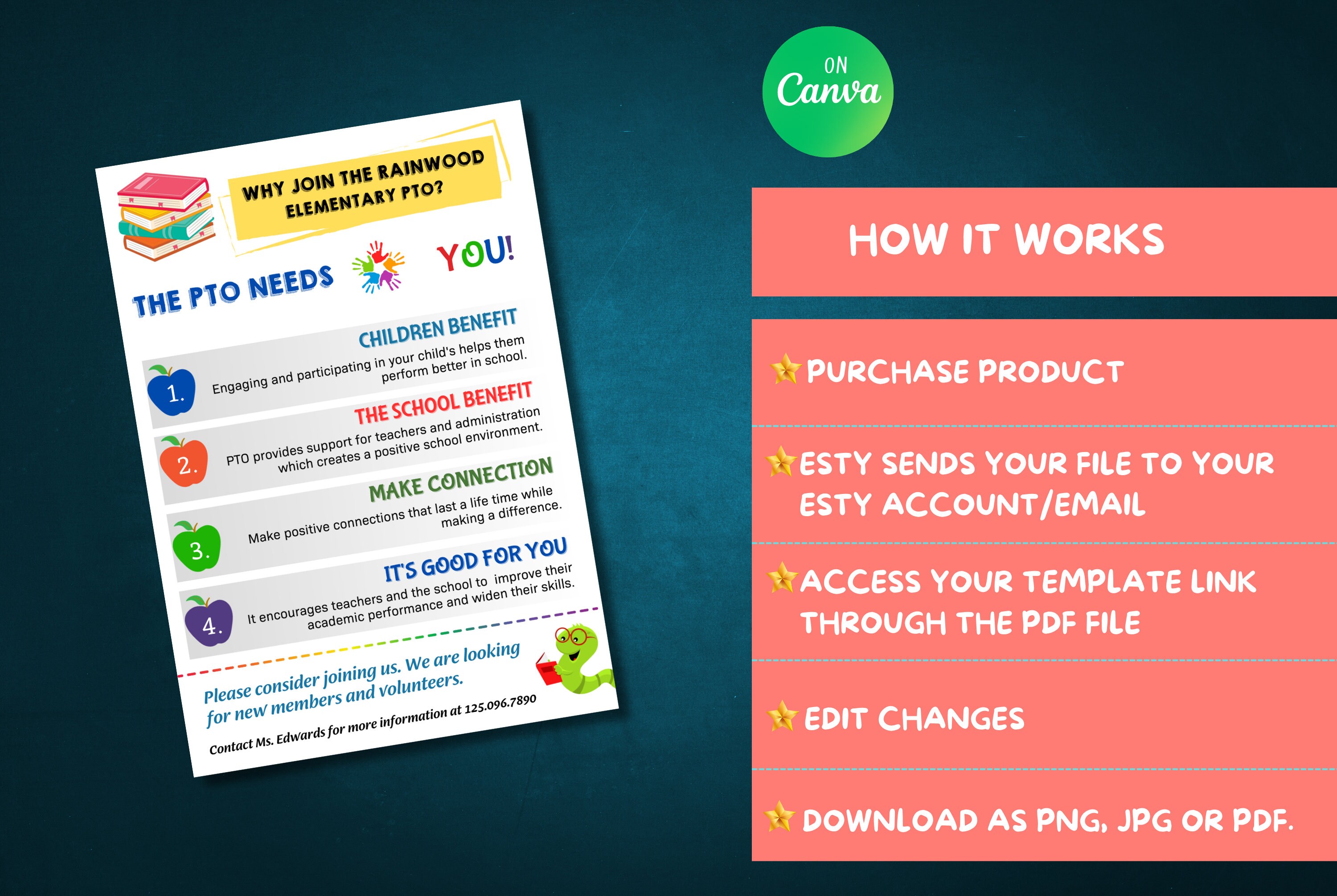 EDITABLE PTO PTA Recruitment Flyer Join Pto/pta Parent - Etsy