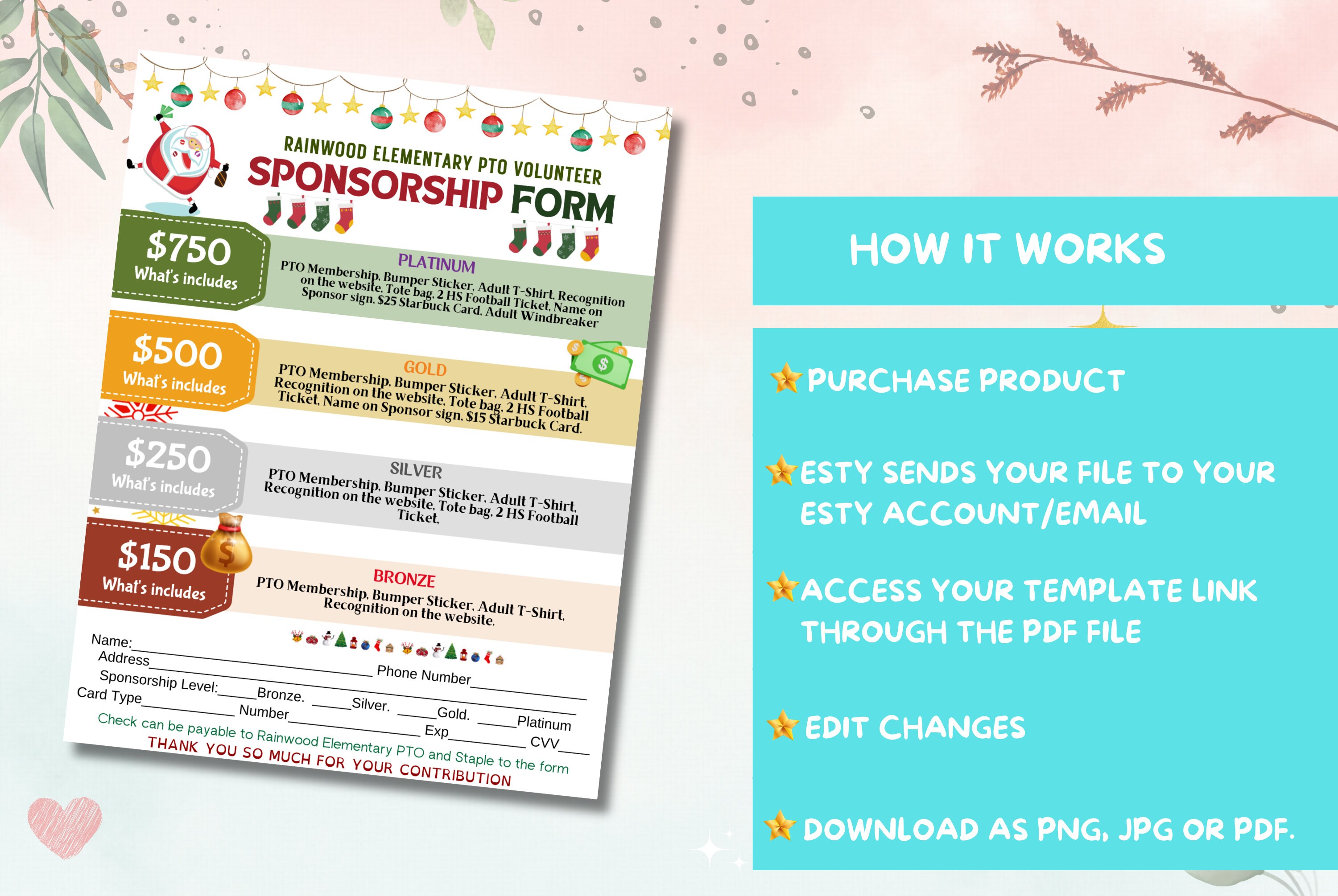 EDITABLE PTO PTA Sponsorship Flyer Join Pto/pta Parent - Etsy