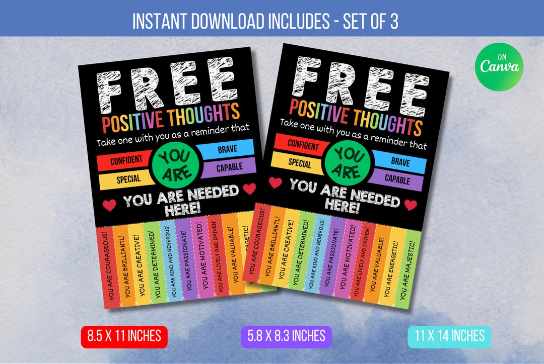 EDITABLE School Counselor Office Door Sign Flyer Free Positive Thought ...
