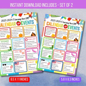 EDITABLE PTO Monthly Event Calendar Flyer Template, Year at a Glance ...
