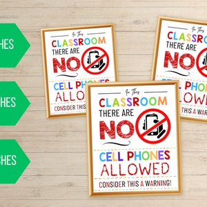 EDITABLE No Cellphones Allowed Wall Sign Classroom Poster, Classroom ...