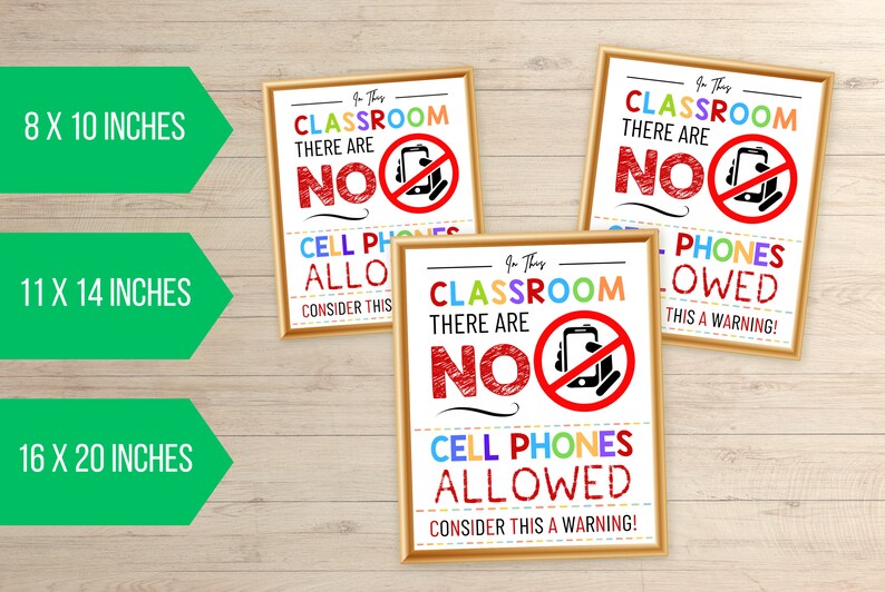 EDITABLE No Cellphones Allowed Wall Sign Classroom Poster, Classroom ...