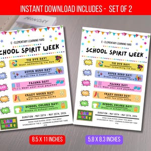 EDITABLE School Spirit Week Flyer, School Spirit Week Poster, Spirit ...