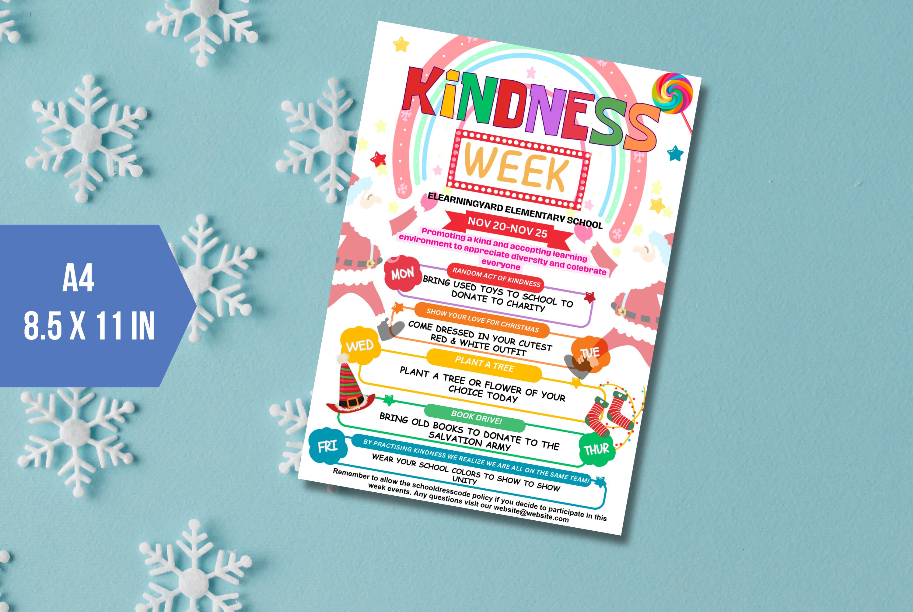 EDITABLE Kindness Week Itinerary Flyer Diversity Inclusion - Etsy