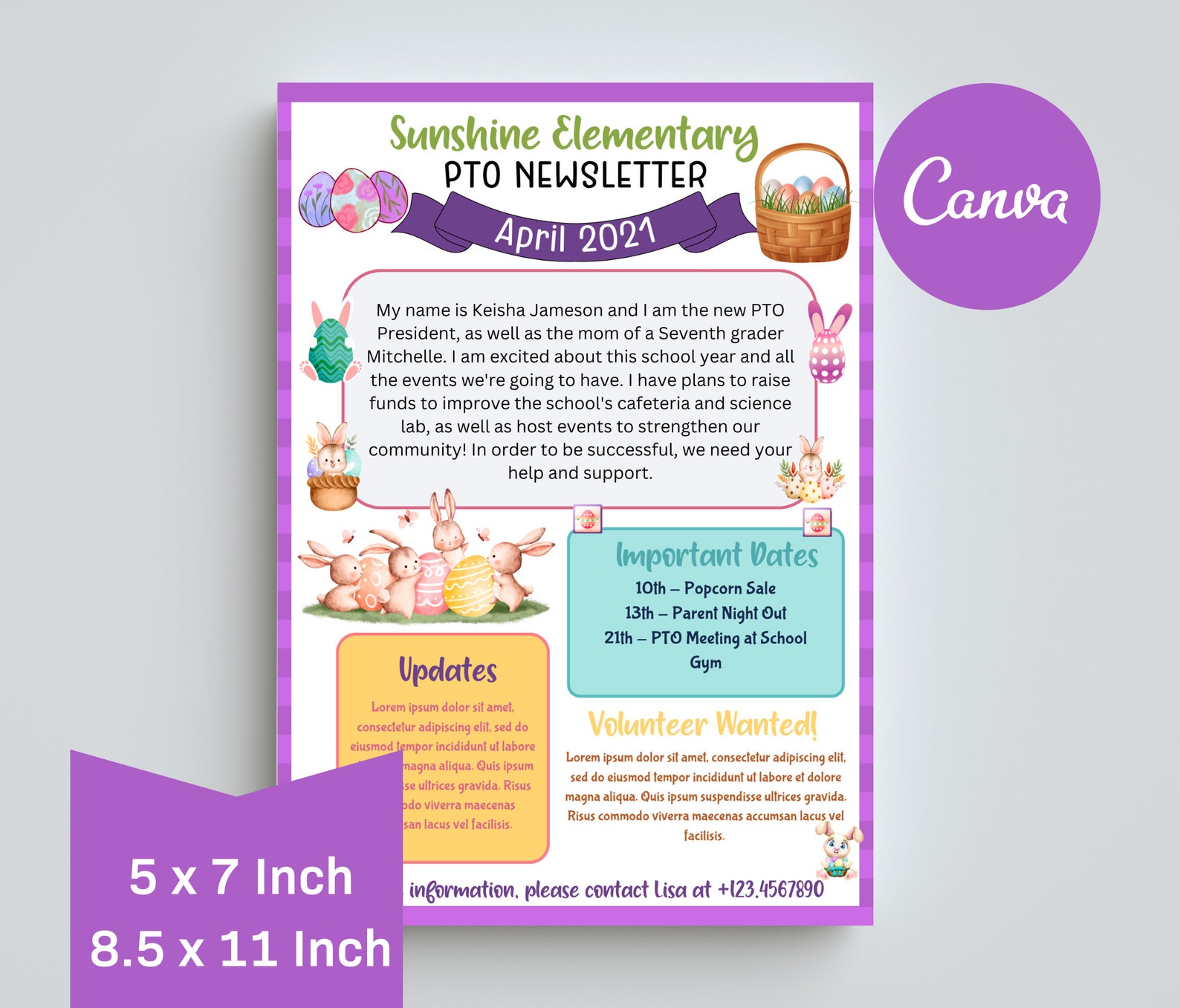 APRIL PTO Newsletter Flyer, School Easter Event Monthly Event, Why ...