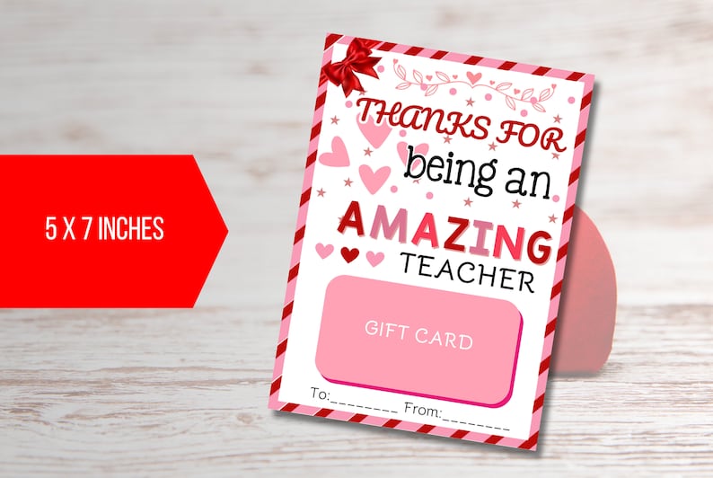 EDITABLE Amazing Teacher Thank You Gift Card, Teacher Staff Nurse ...