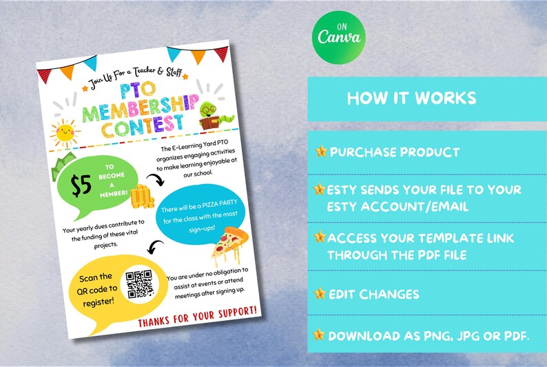EDITABLE PTO Membership Contest Flyer Template, PTA Membership ...