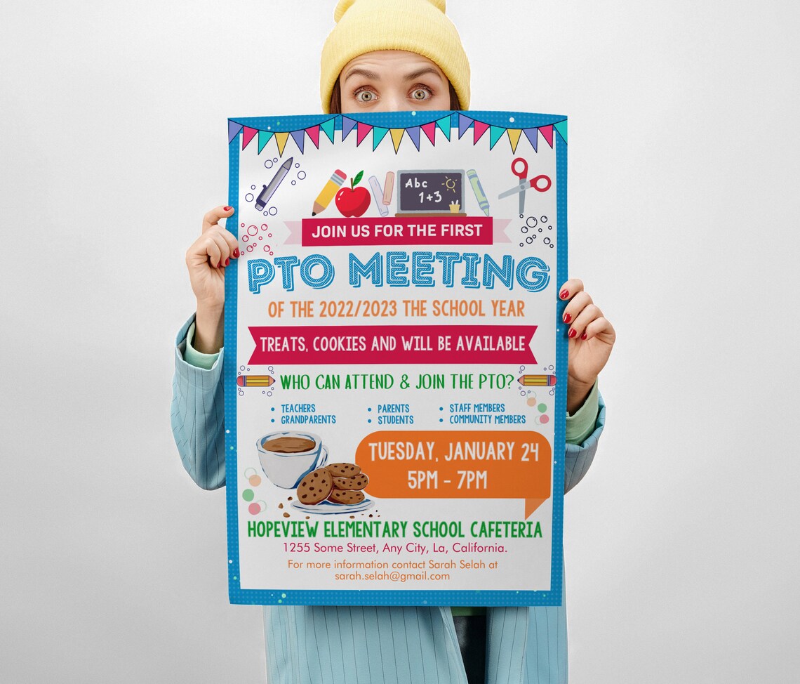 Editable/printable PTO PTA Meeting Handout Flyer School - Etsy