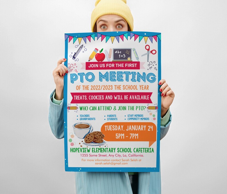 Editable/printable PTO PTA Meeting Handout Flyer School - Etsy