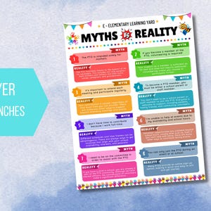 EDITABLE PTO PTA Myths Flyer Template, Volunteers Poster School ...