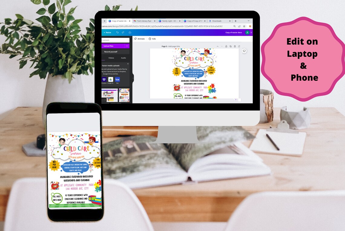 Child Care Flyer Template Baby Sitting Playtime Theme - Etsy