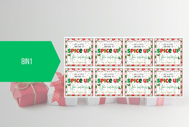EDITABLE Spice up Your Holiday, Christmas Gift Tags, Seasonings Gift ...