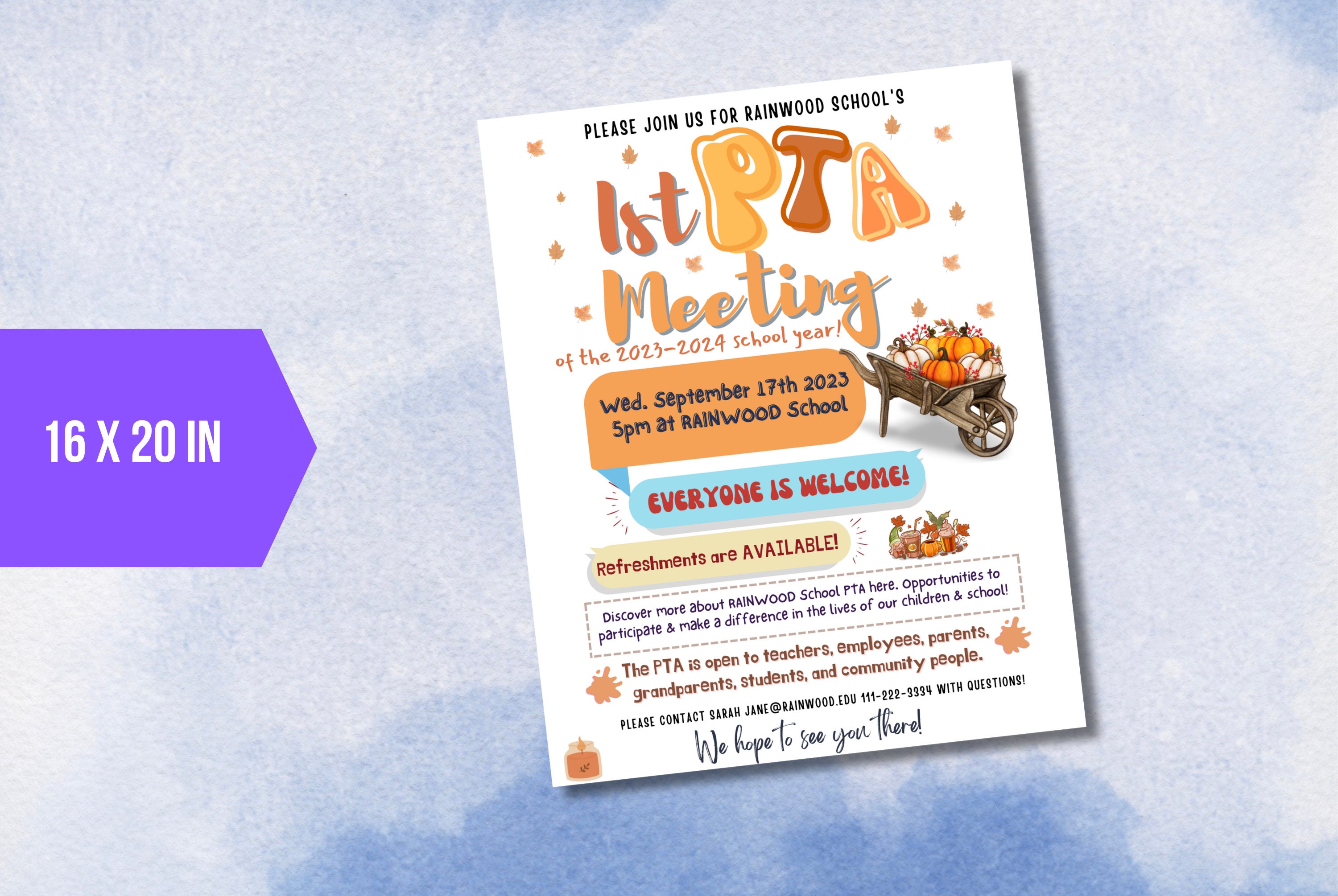 EDITABLE PTA Meeting Handout Flyer School Information Meeting - Etsy