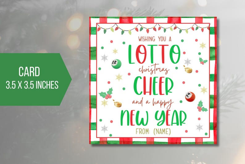 EDITABLE Lotto Holiday Gift Tags, Lottery Gift, Happy New Year, Teacher ...