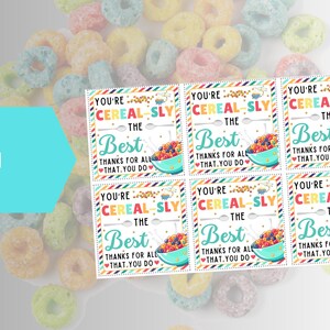 EDITABLE You Are Cereal-sly the Best Tag, Teacher Appreciation Cereal ...