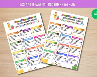 Editable 2023-2024 Calendar Back to School Teacher Calendar - Etsy