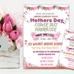 EDITABLE Mother's Day Flower Fundraiser Flyer, Printable Invite ...