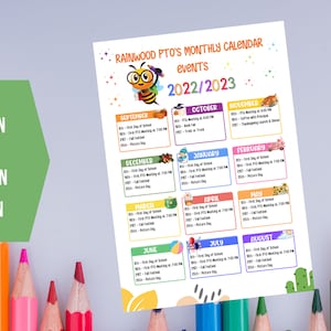 EDITABLE Monthly Event Calendar Flyer Template Package, Year at a ...