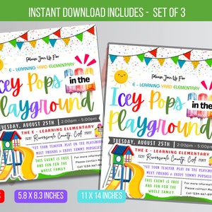 EDITABLE Icey Popsicle Playground Flyer, Popsicles on the Playground ...