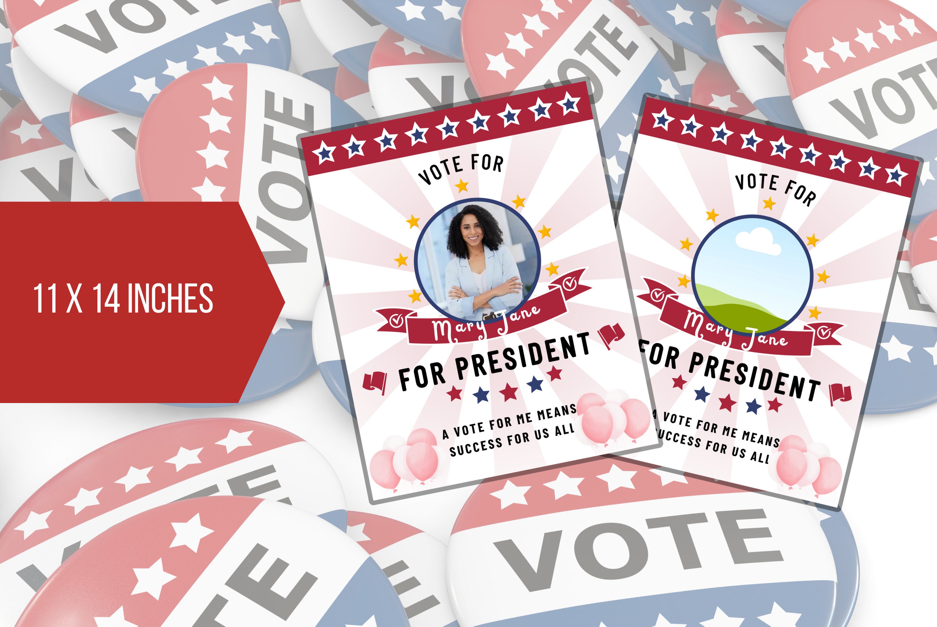 EDITABLE Presidential Campaign Poster, Class Campaign President, High ...