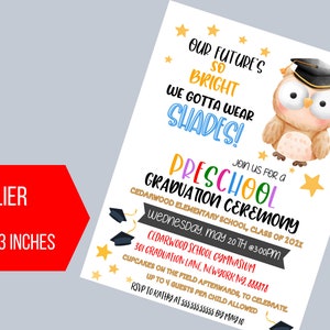EDITABLE Preschool Graduation Invitation, Preschool Pre K Graduation ...
