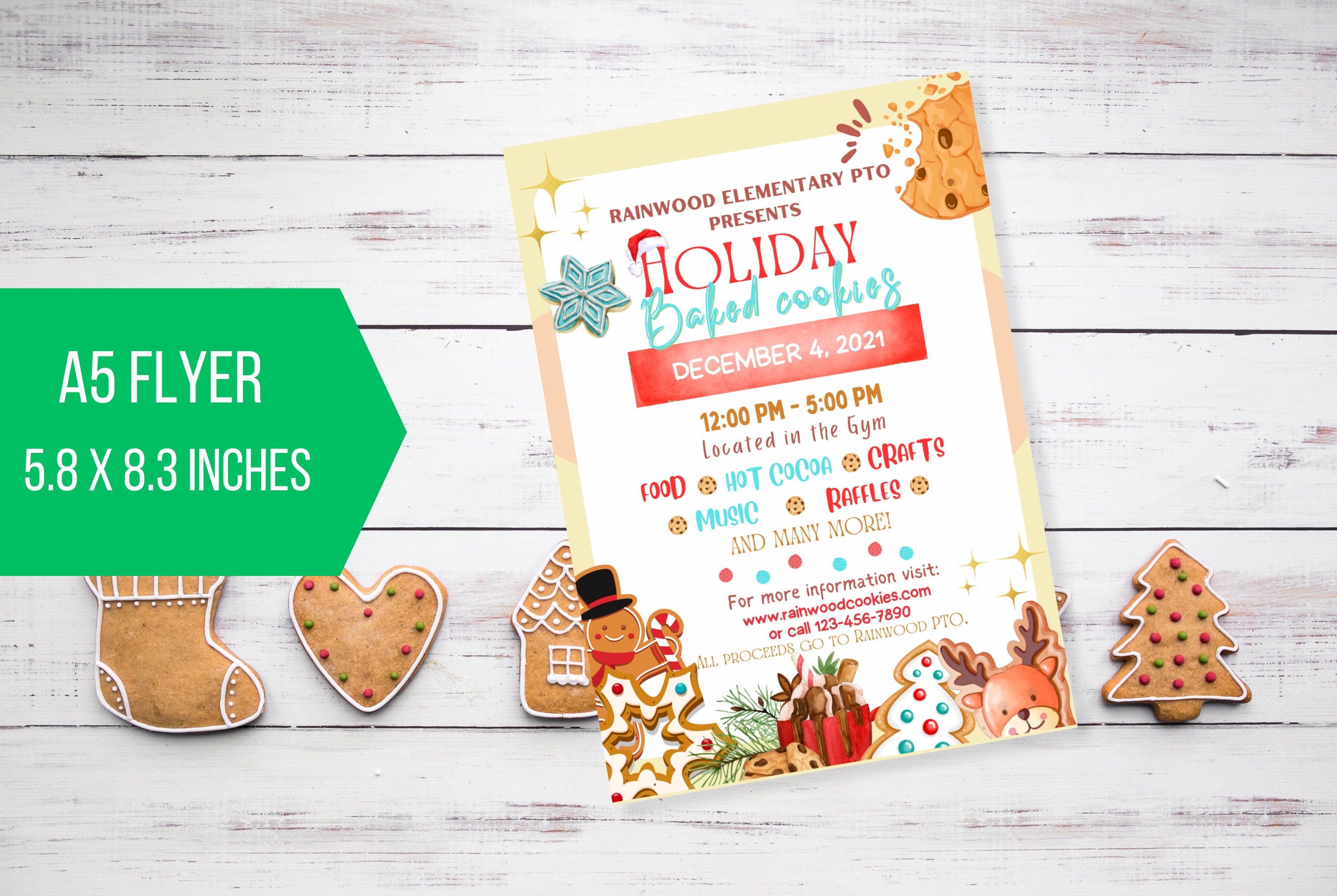 EDITABLE Holiday Baked Cookies Flyer Printable Cookies - Etsy