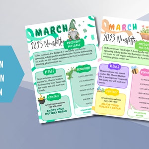 EDITABLE Monthly Newsletter Template Bundle, Classroom Printable ...