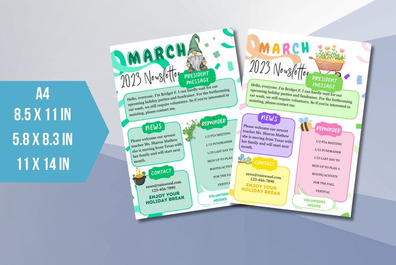 EDITABLE Monthly Newsletter Template Bundle, Classroom Printable ...